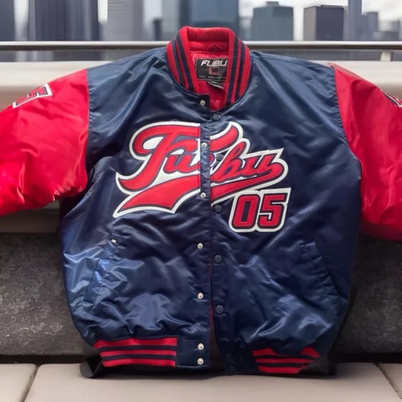 FUBU | Jackets & Coats | Rare Vintage Fubo 5 Two Tone Varsity Satin ...